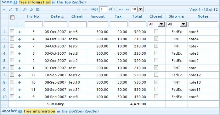 [jqGrid] jqGrid에서 제공하는 기능 및 기본구조