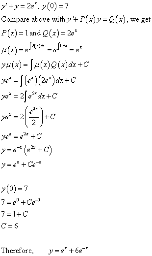 Differential Equations Solved Examples Solve Analytically For The Exact Particular Solution For