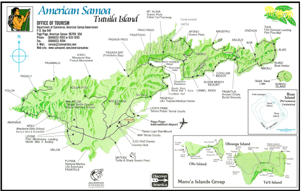 Mapas de Samoa Americana | Estados Unidos da América