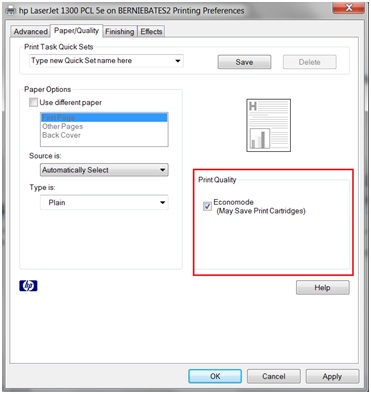 The Tech Club: Toner/Ink Save Options for Printers
