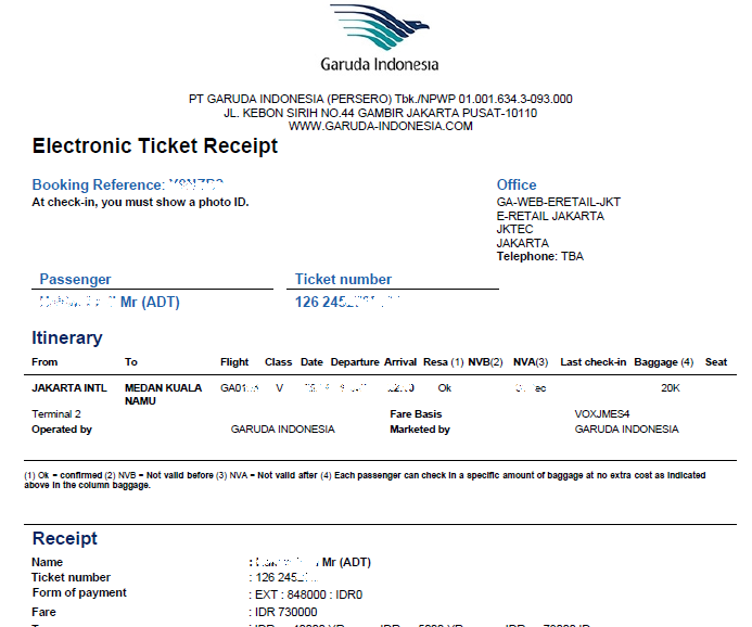 Model Tiket Garuda Yang Baru | E-Tiket Garuda - Blog Autada