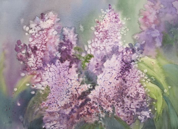 Eglės Lipeikaitės akvarelė: Alyvos