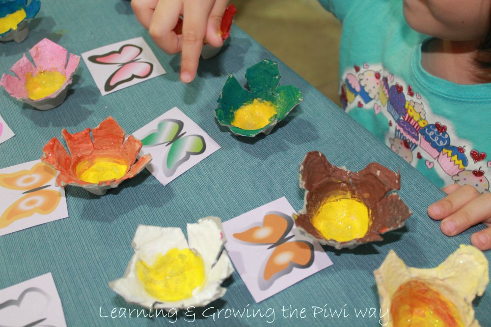 Preschool Spring Bee and Butterfly Trays for Colors and Counting (Free ...