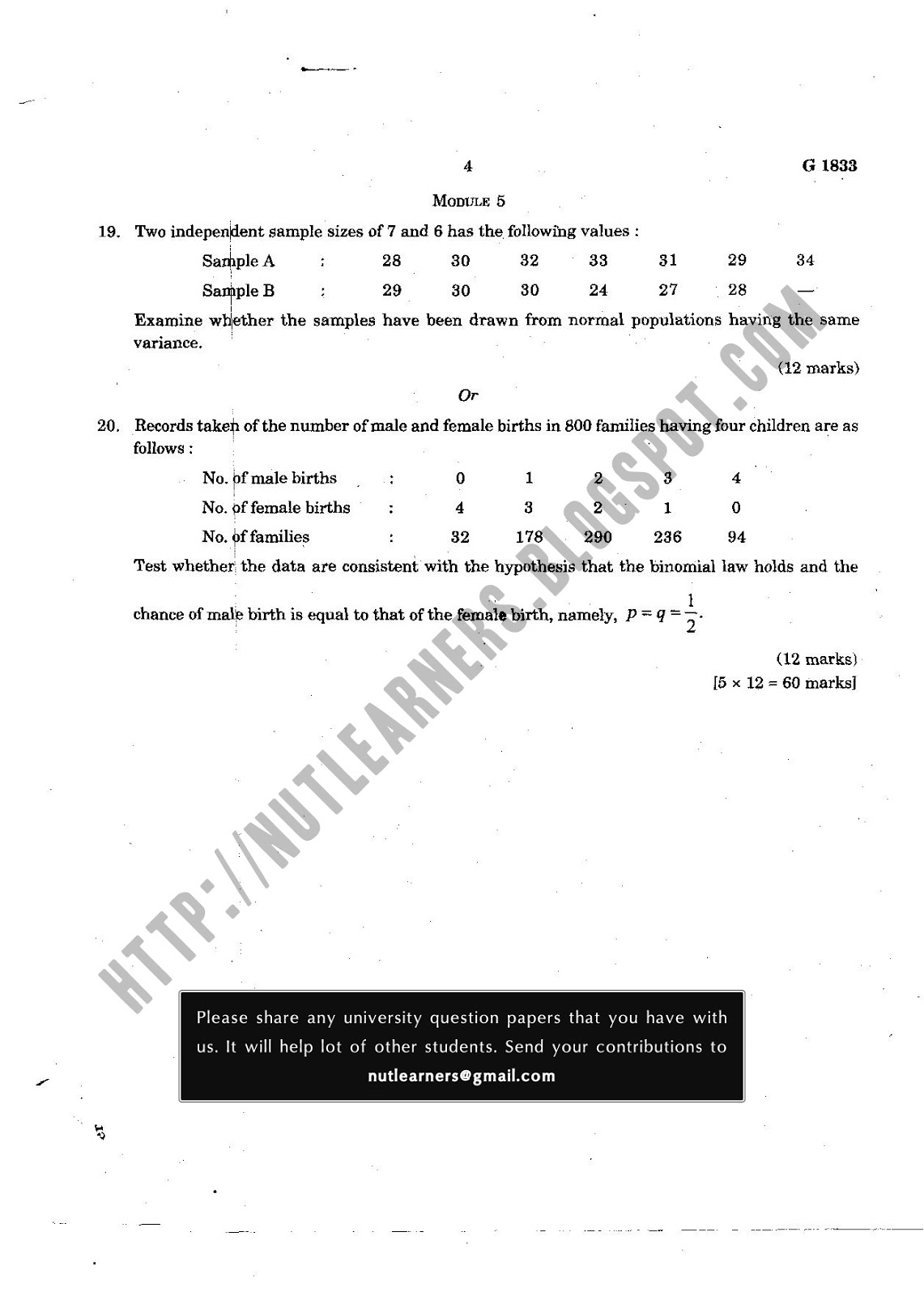 Engineering Mathematics III - MG University Question Paper | Nut Learners