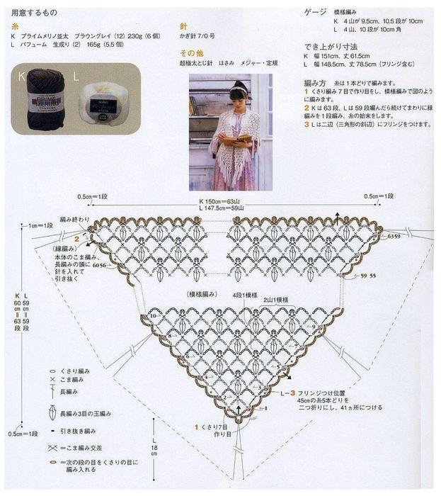Tina's handicraft : 72 charts for crochet shawl