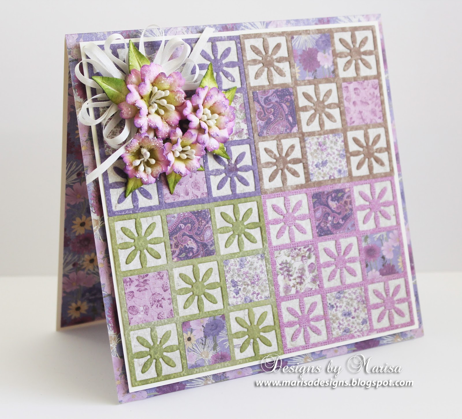 Designs by Marisa: Spellbinders - Flower Tile Card