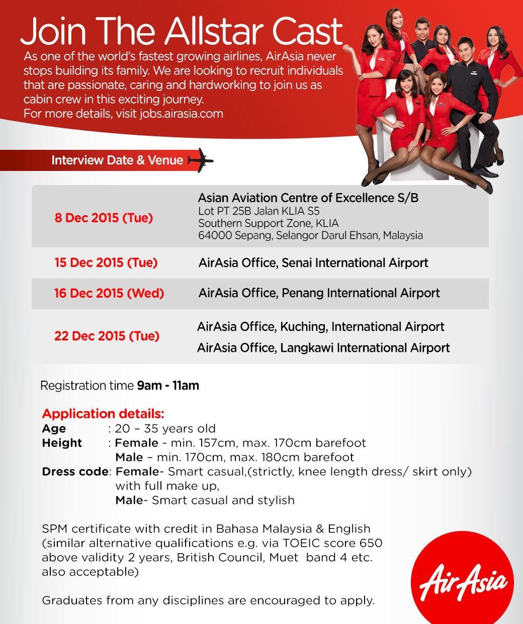 Fly Gosh: Air Asia Cabin Crew Recruitment - Walk in interview ...