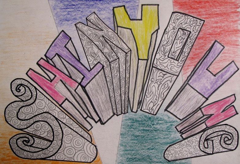Art At Woodstock: Grade 8: Perspective Name Designs