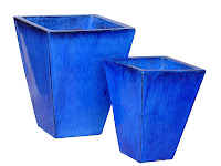 outdoor ceramic pot: Square outdoor ceramic pot