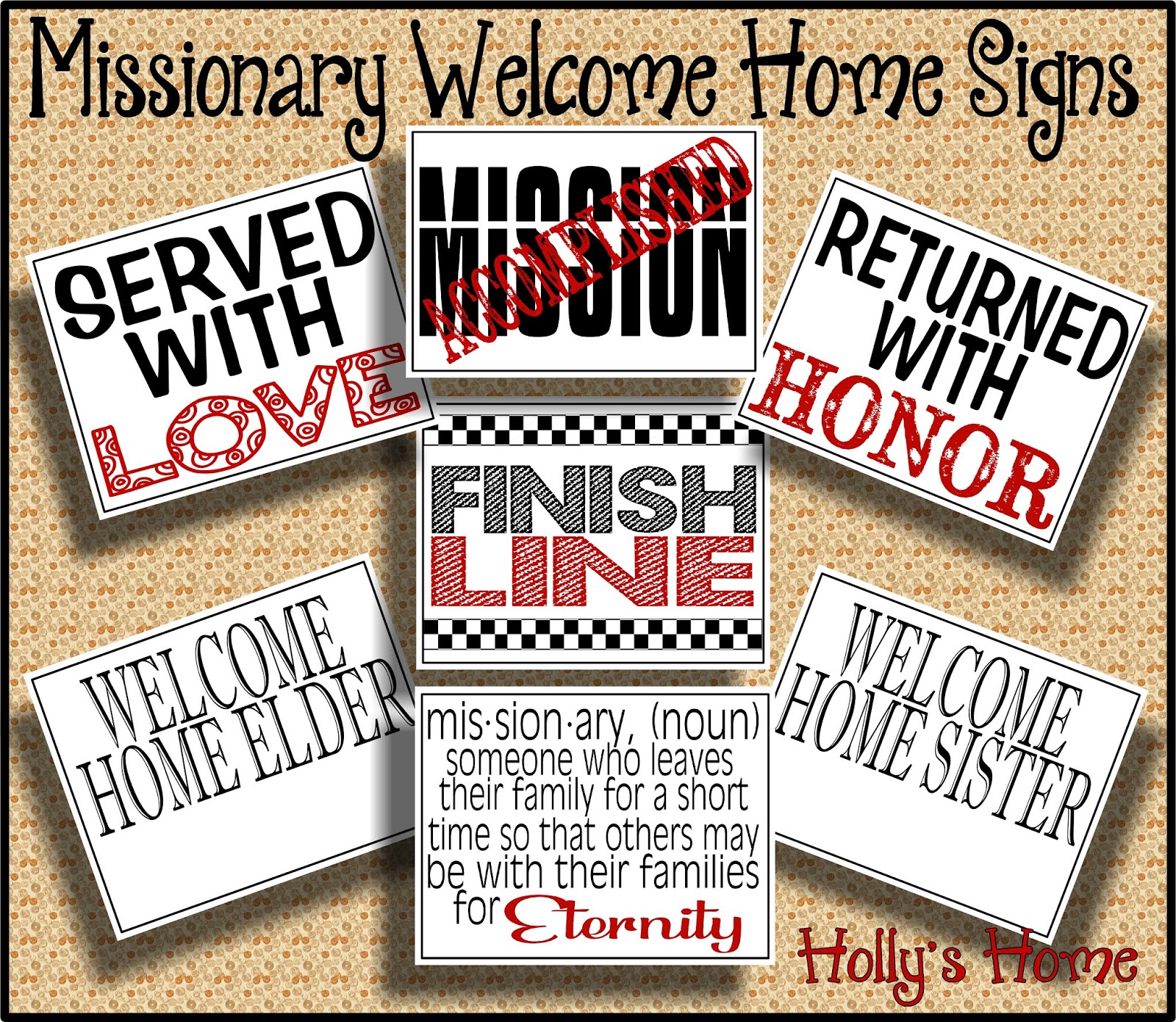 HollysHome - Church Fun: Free printouts for a LDS Missionary Welcome Home