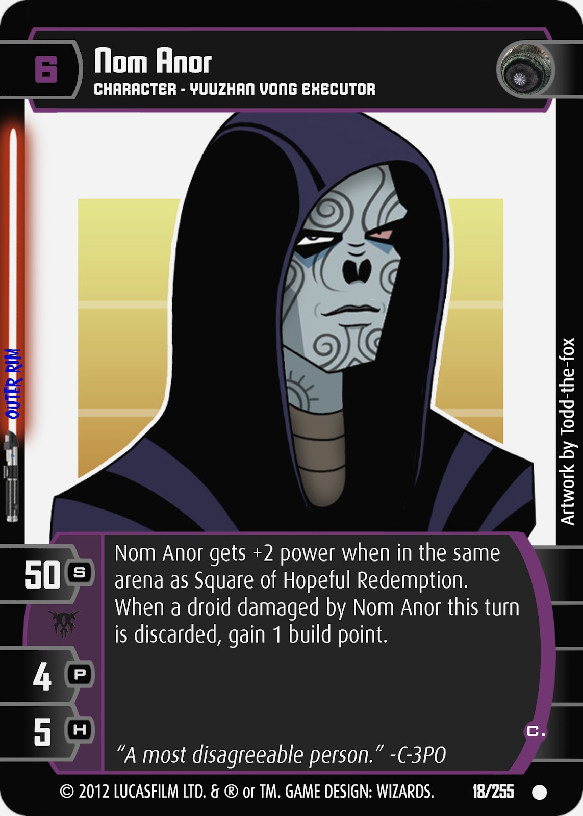 The Outer Rim: A Star Wars Trading Card Game (SWTCG) Blog: Nom Anor (C)