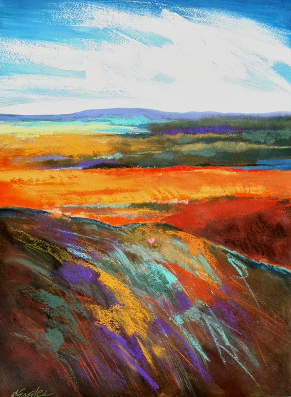 Carol Engles Art: Brownscape Two, large, abstract landscape by Carol Engles