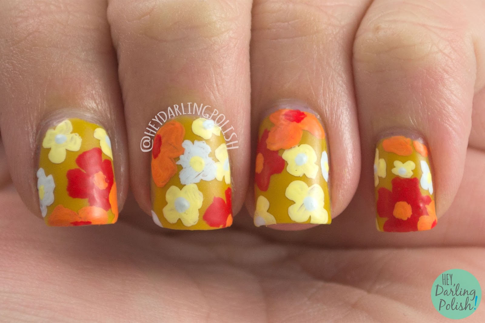 Hey, Darling Polish!: 52 Week Challenge: Matte 60s Flower Power