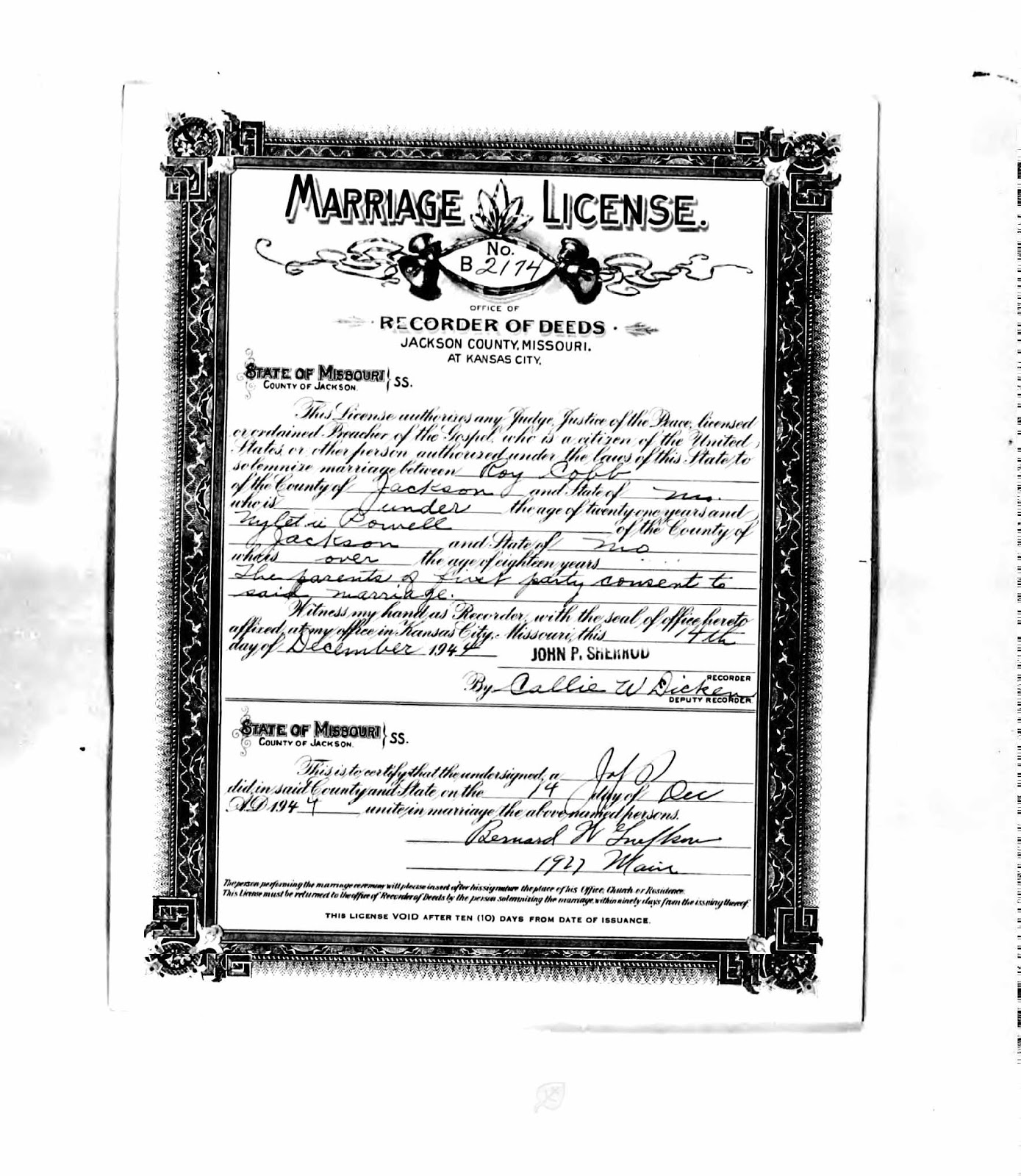 Ordinary Ancestors: My Grandparent's Wedding, or what we know of it