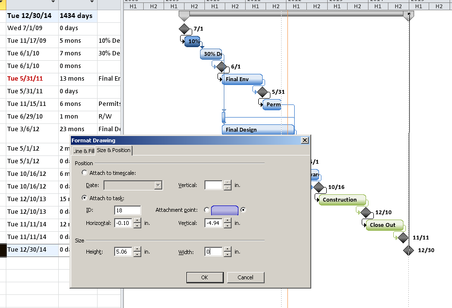 devlabtech: How to Attach a Vertical Line to a Milestone in Microsoft ...