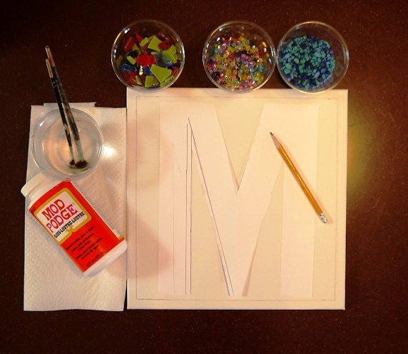 Library Arts: Mosaic Letter Canvas