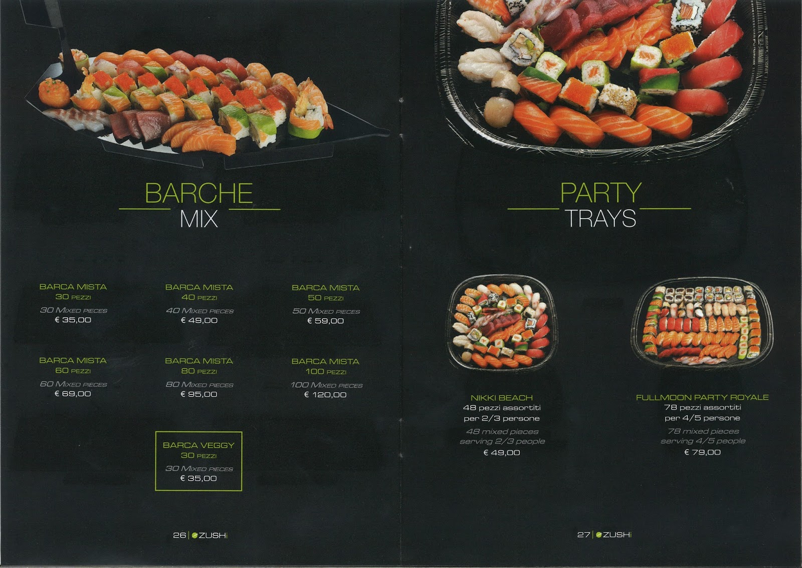 Menu e Prezzi: Ristorante Giapponese ZUSHI a Milano in via Volta 21 ...