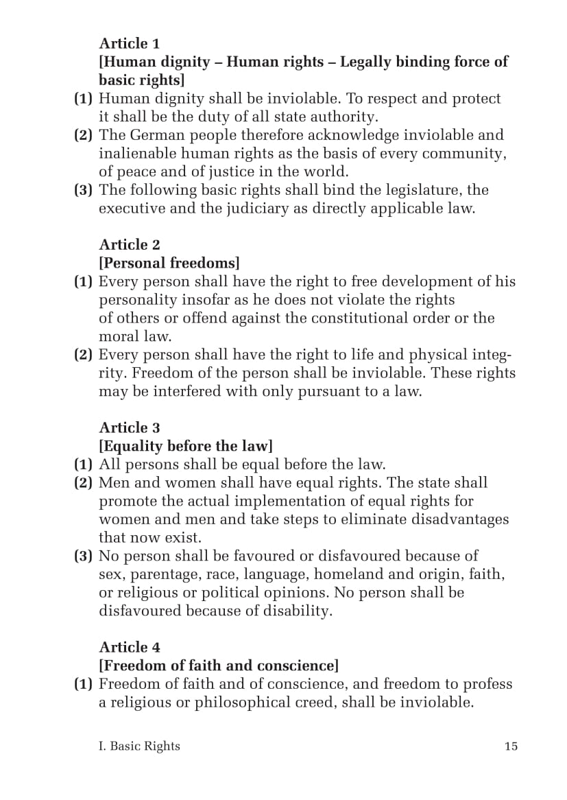 KNOWLEDGE FOR ALL: Basic Law of Federal Republic of Germany
