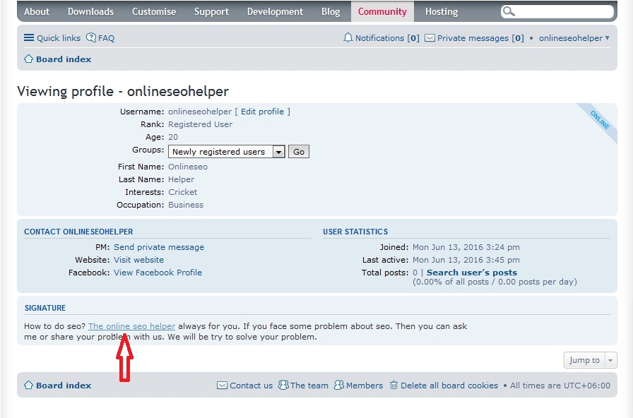 How to do forum profile Signature? - Online seo helper