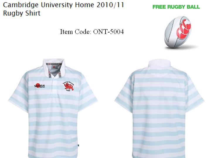 CANTERAHOLIC: Cambridge University Home 2010/11 Rugby Shirt