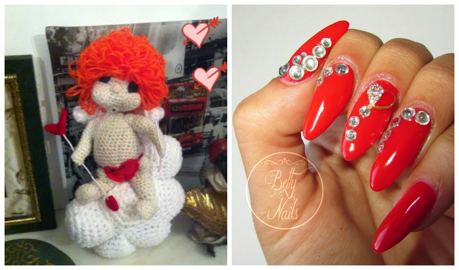 Betty Nails: Valentines Day Nails & Crochet Cupid #mumdidit