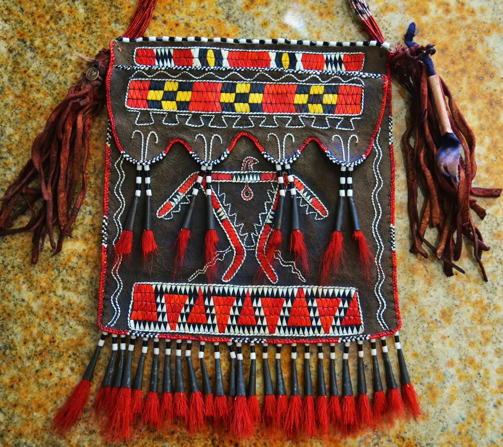 Contemporary Makers: Quillwork Bandolier Style Pouch by Eli Motsay