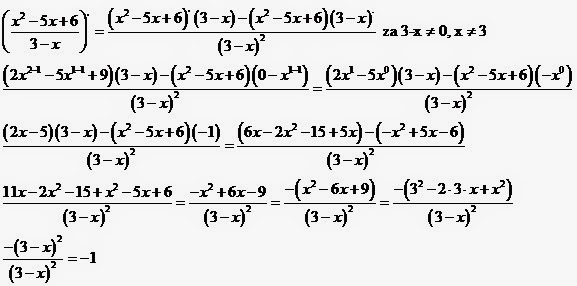 Matematika za poneti: IZVOD KOLIČNIKA-primer 1