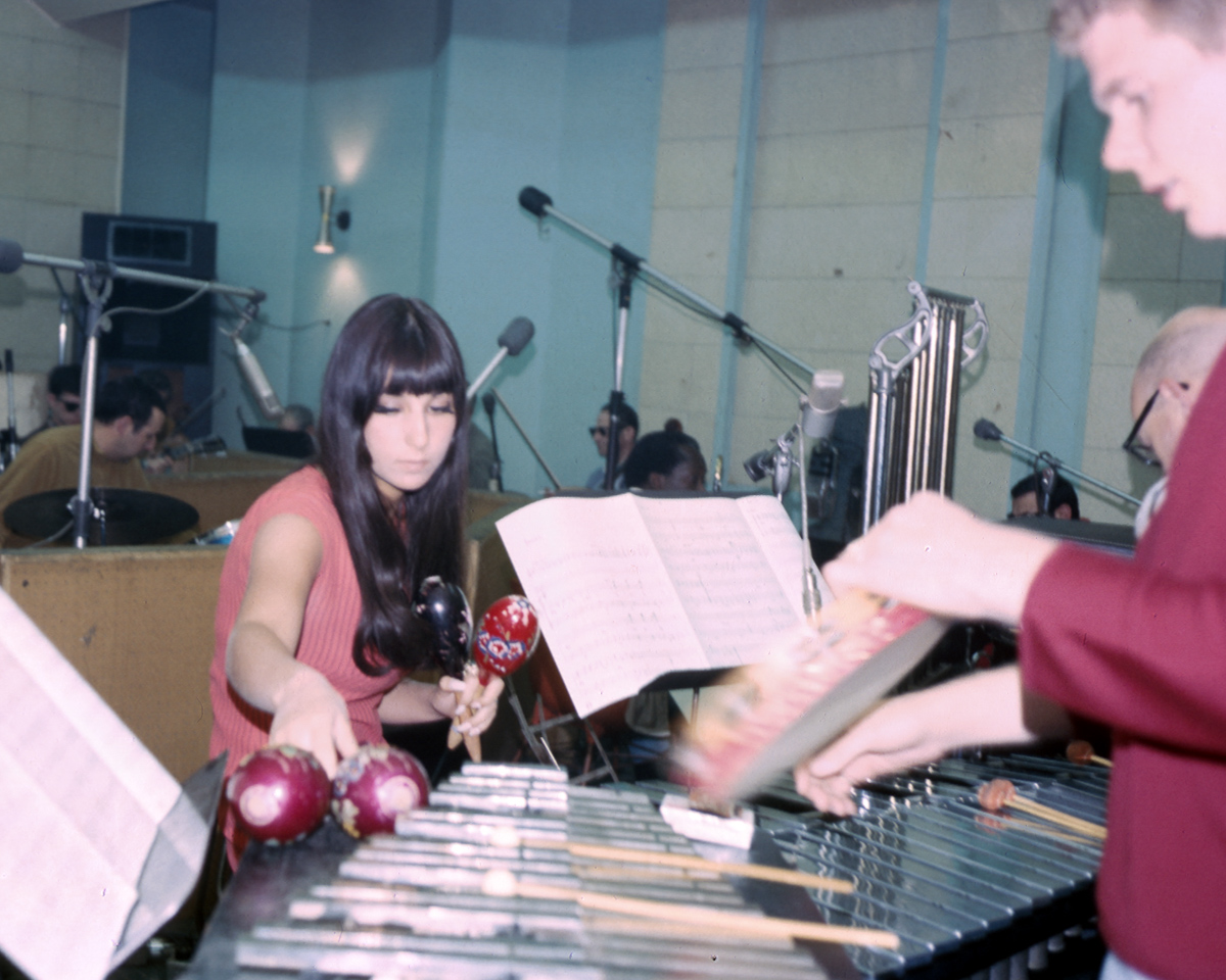Rare Candid Photographs of 19-Year-Old Cher Records in the Studio in ...