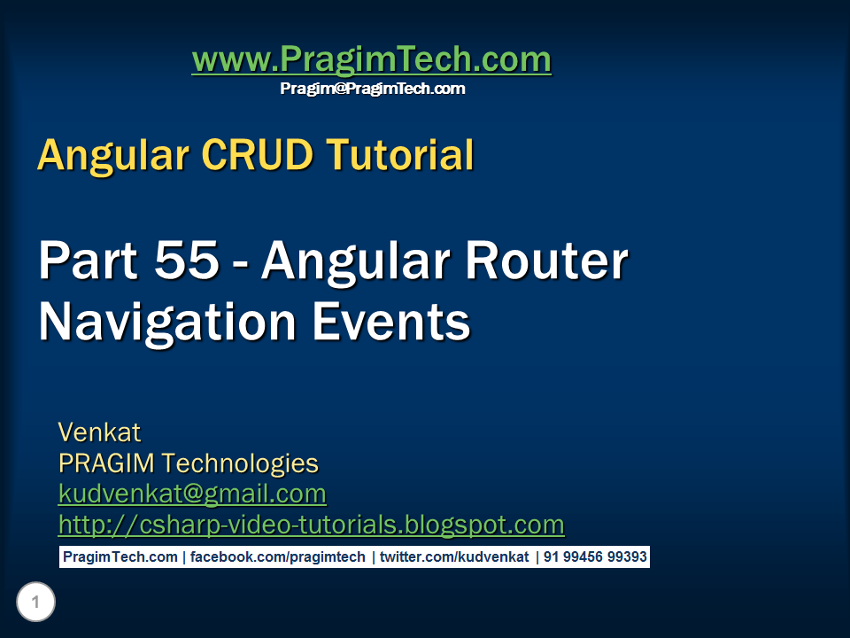 Sql Server Net And C Video Tutorial Angular Router Navigation Events Slides