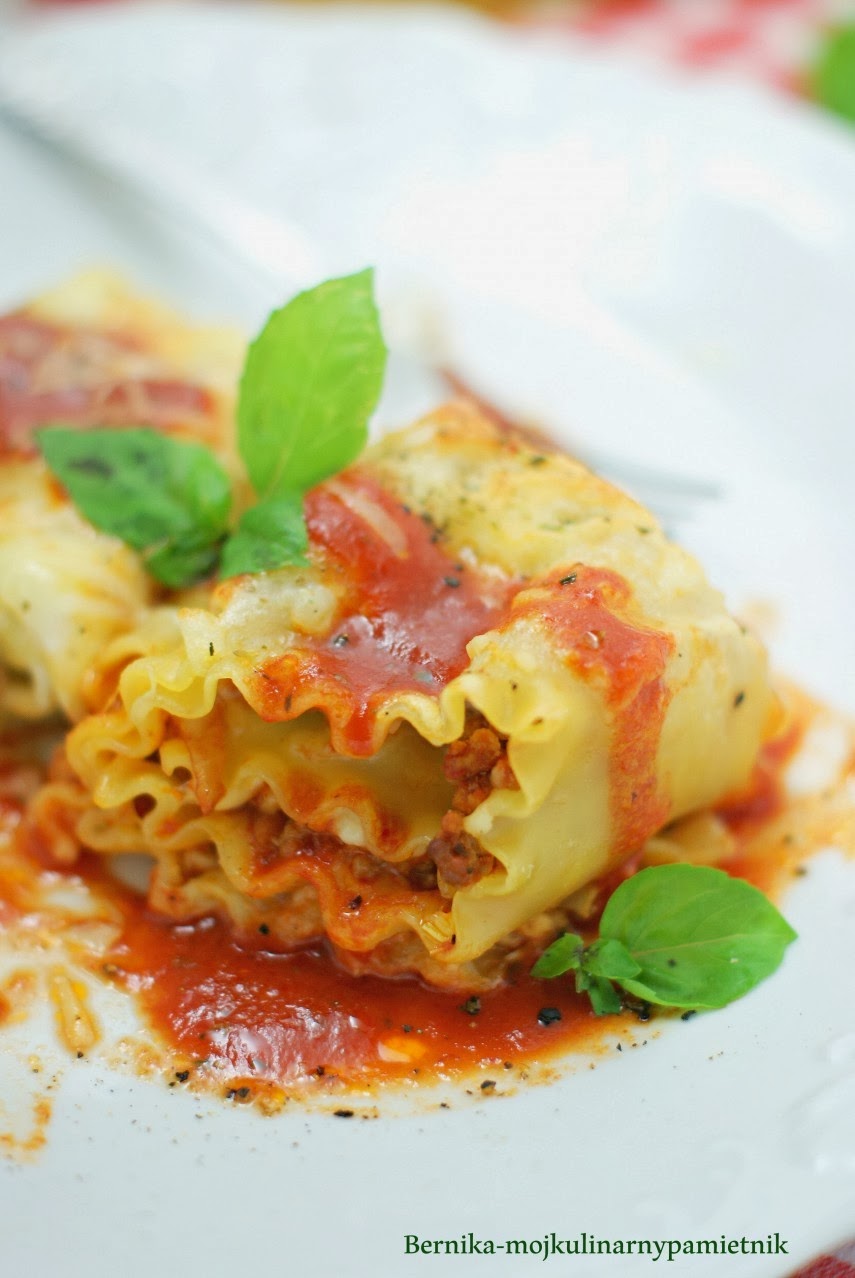 Lazania zwijana szpinakowo-mięsna | Bernika - mój kulinarny pamiętnik