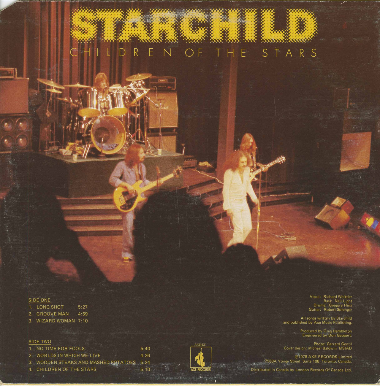 johnkatsmc5: Starchild "Children of the Stars" 1978 Toronto Hard Rock