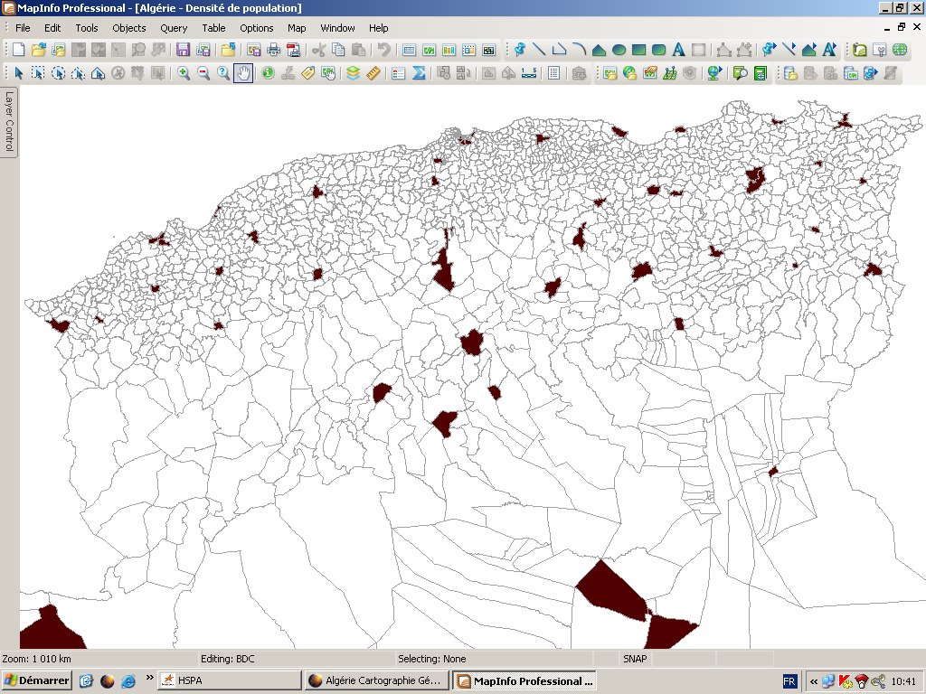 algeriecarto: Algérie, communes de + 100 000 habitants