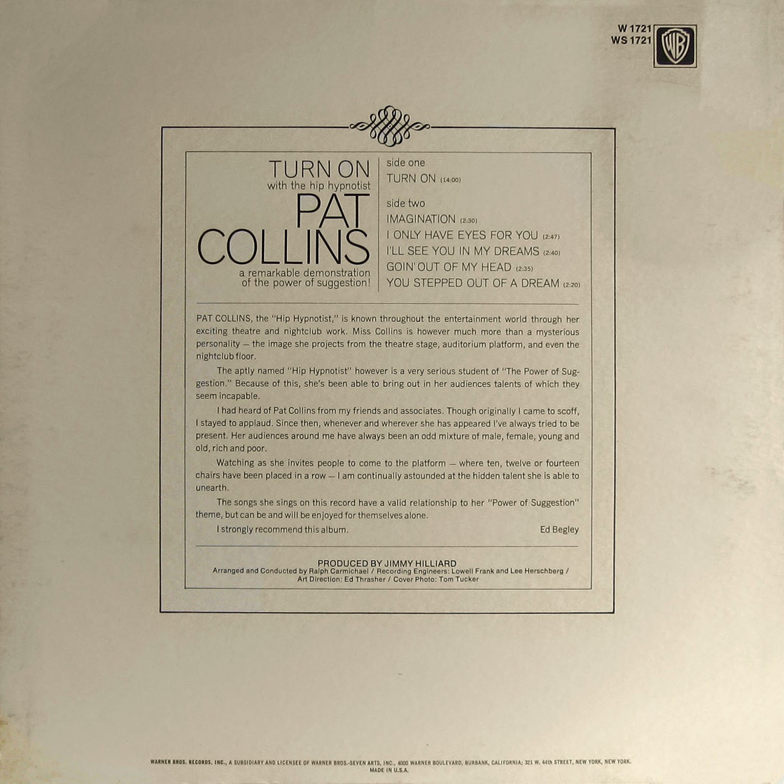 Vintage Stand-up Comedy: Pat Collins - Hip Hypnotist! Turn On! The ...