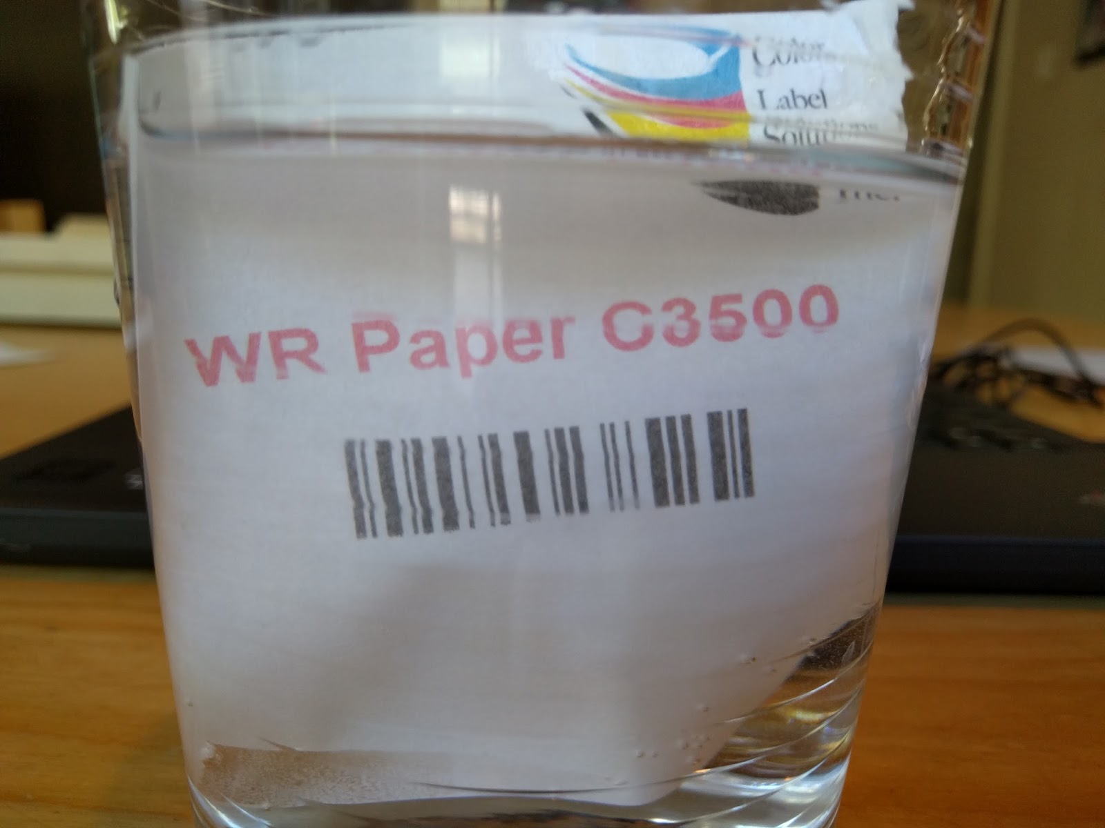 Color Labels On Demand: Resistant Paper