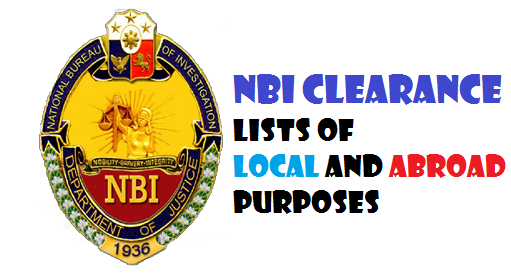 Quick List of NBI Clearance purposes for local and abroad. - PH Trending