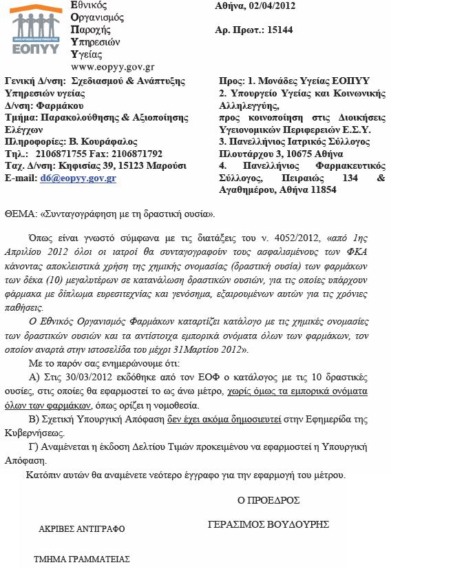 ΦΑΡΜΑΚΕΥΤΙΚΟΣ ΣΥΛΛΟΓΟΣ ΤΡΙΚΑΛΩΝ: ΑΝΑΣΤΟΛΗ ΜΕΧΡΙ ΕΚΔΟΣΗΣ ΥΠ.ΑΠΟΦΑΣΗΣ Η ...