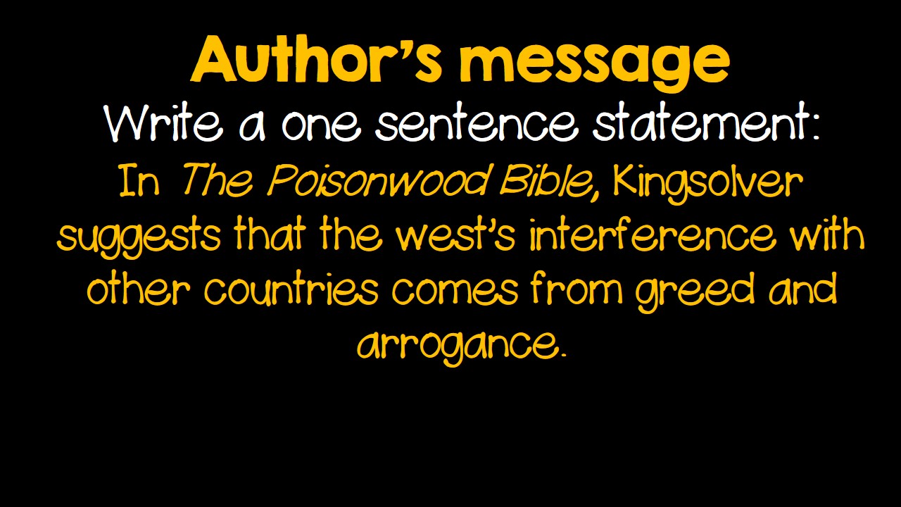 AUTHOR'S MESSAGE & CONNECTIONS BETWEEN TEXTS - Learning in Room 213