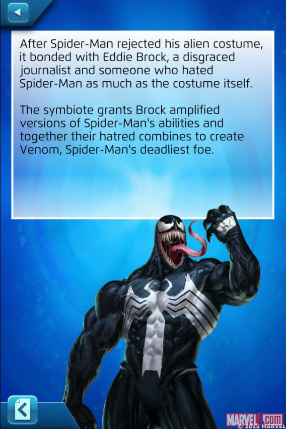 The Venom Site: classic venom joins marvel puzzle quest game