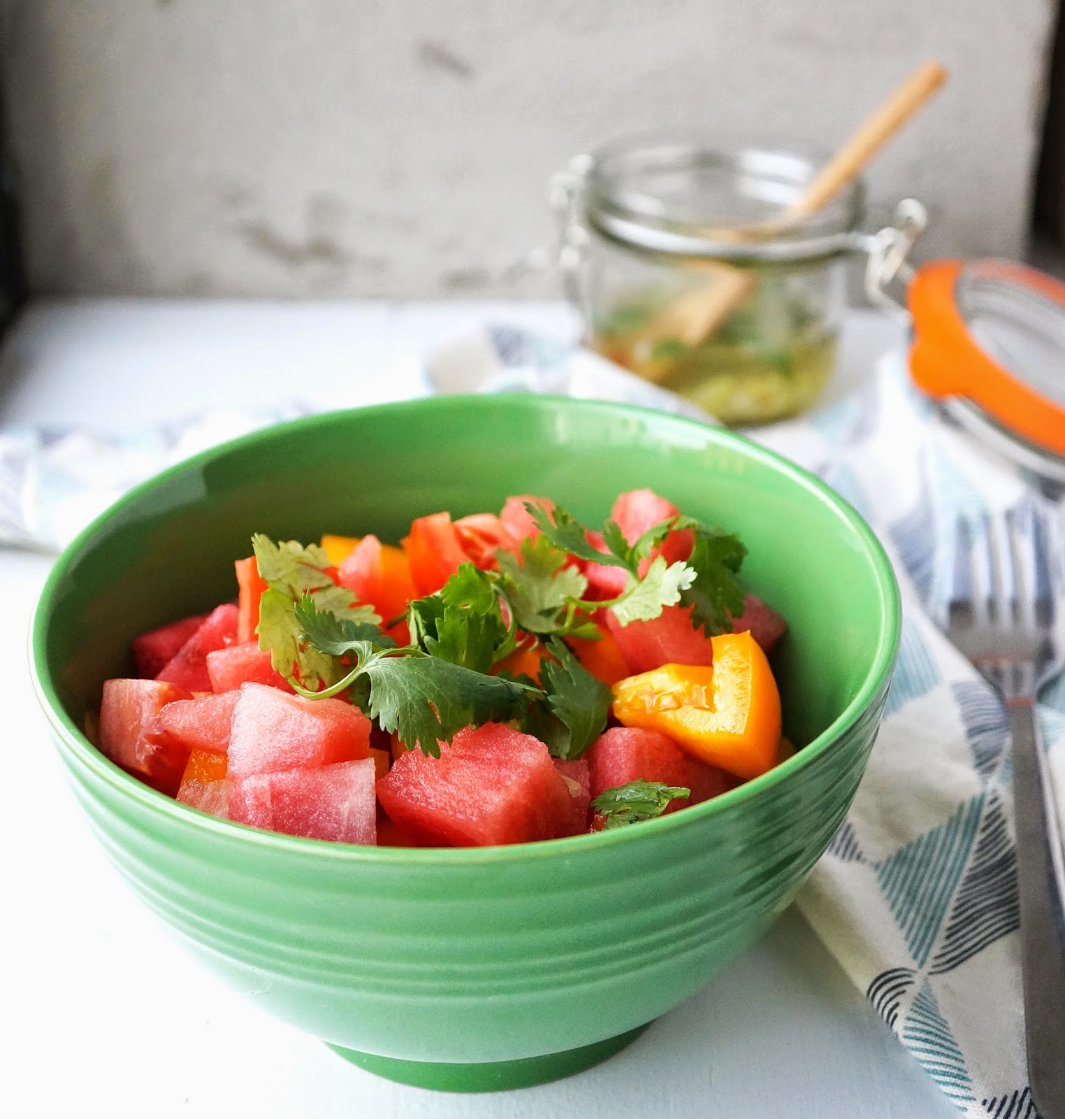 Miss Hangrypants: Tomato Watermelon Salad with Ginger Vinaigrette