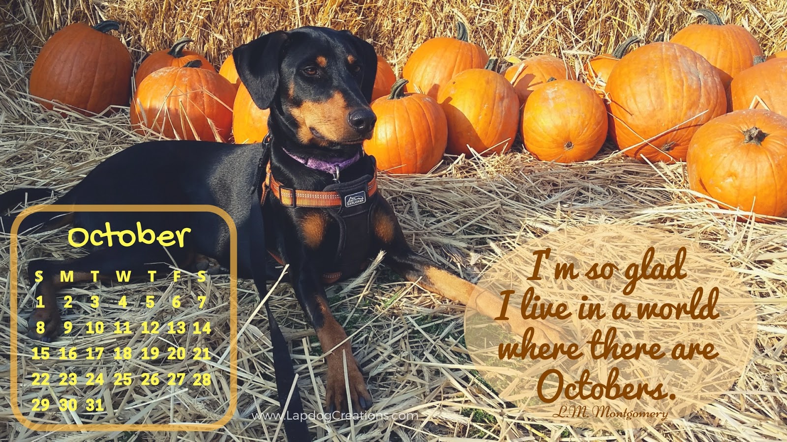 Lapdog Creations: Hello October #Calendar #DesktopCalendar #DogMomLife