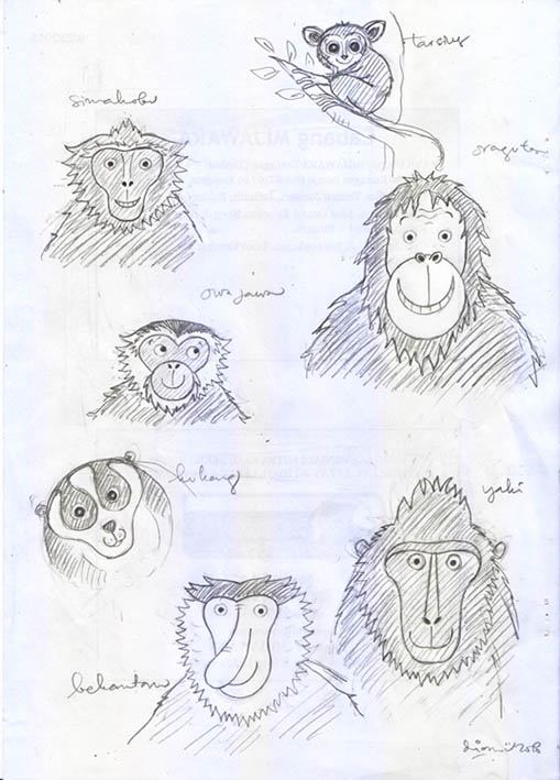 Gambarnya Aldriana: Ilustrasi Poster Hari Primata Indonesia 2018