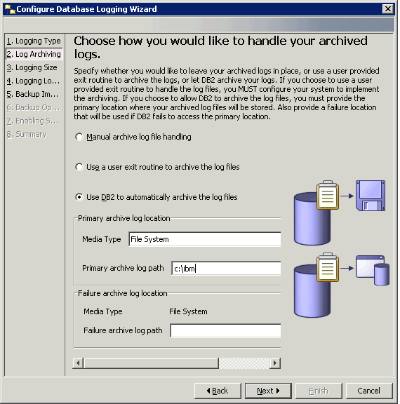 Changing DB2 Database logging methods (CUBICRACE)