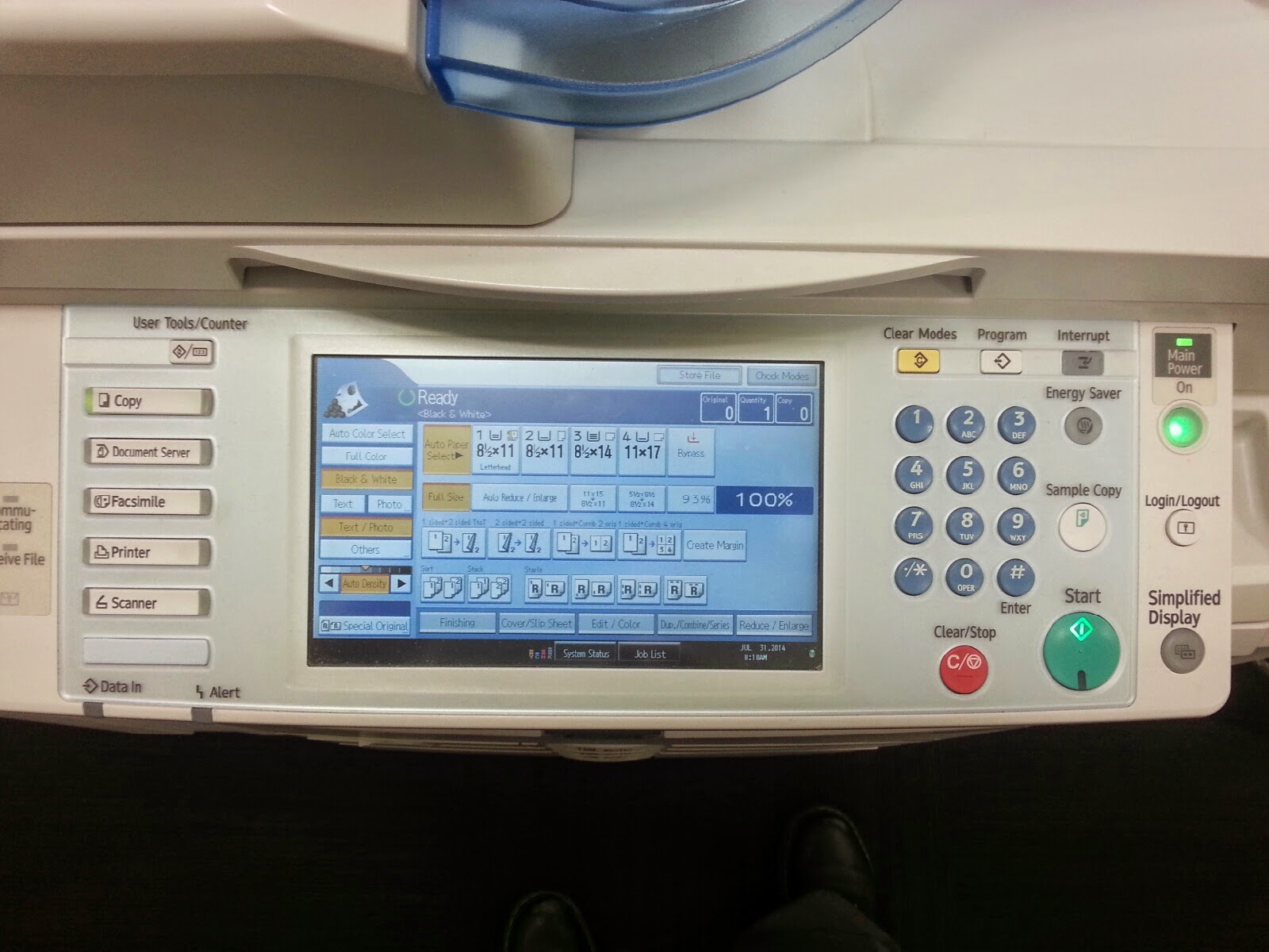 Articles: How to find Ricoh MPC4000 network settings