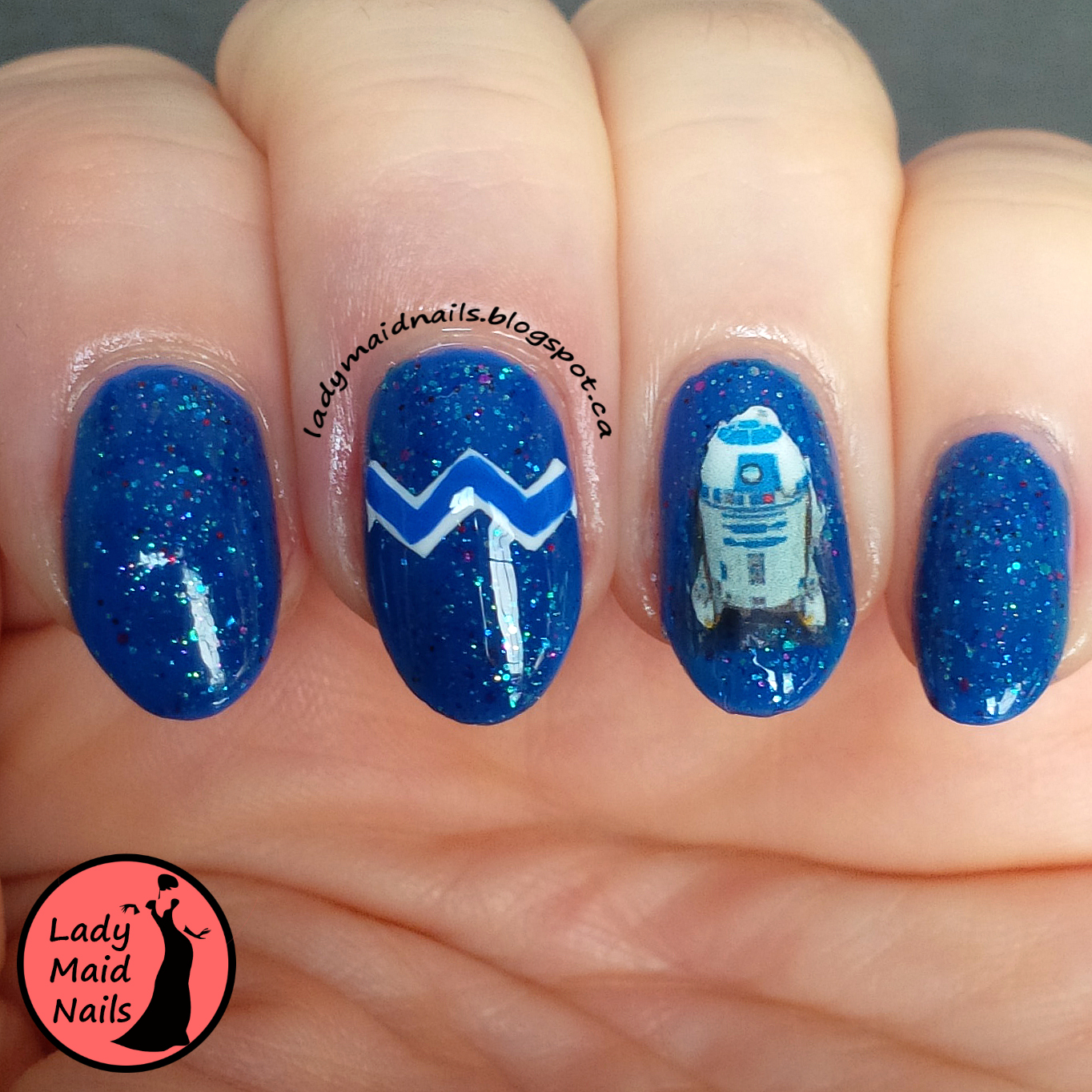 Lady Maid Nails: R2D2 Nail Art, Green Goddess Creations