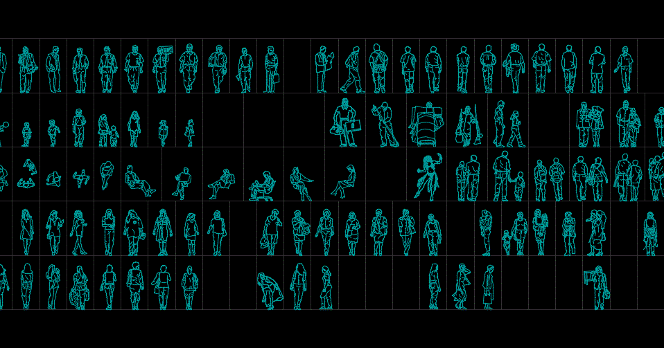 Human figures 2d AUTOCAD