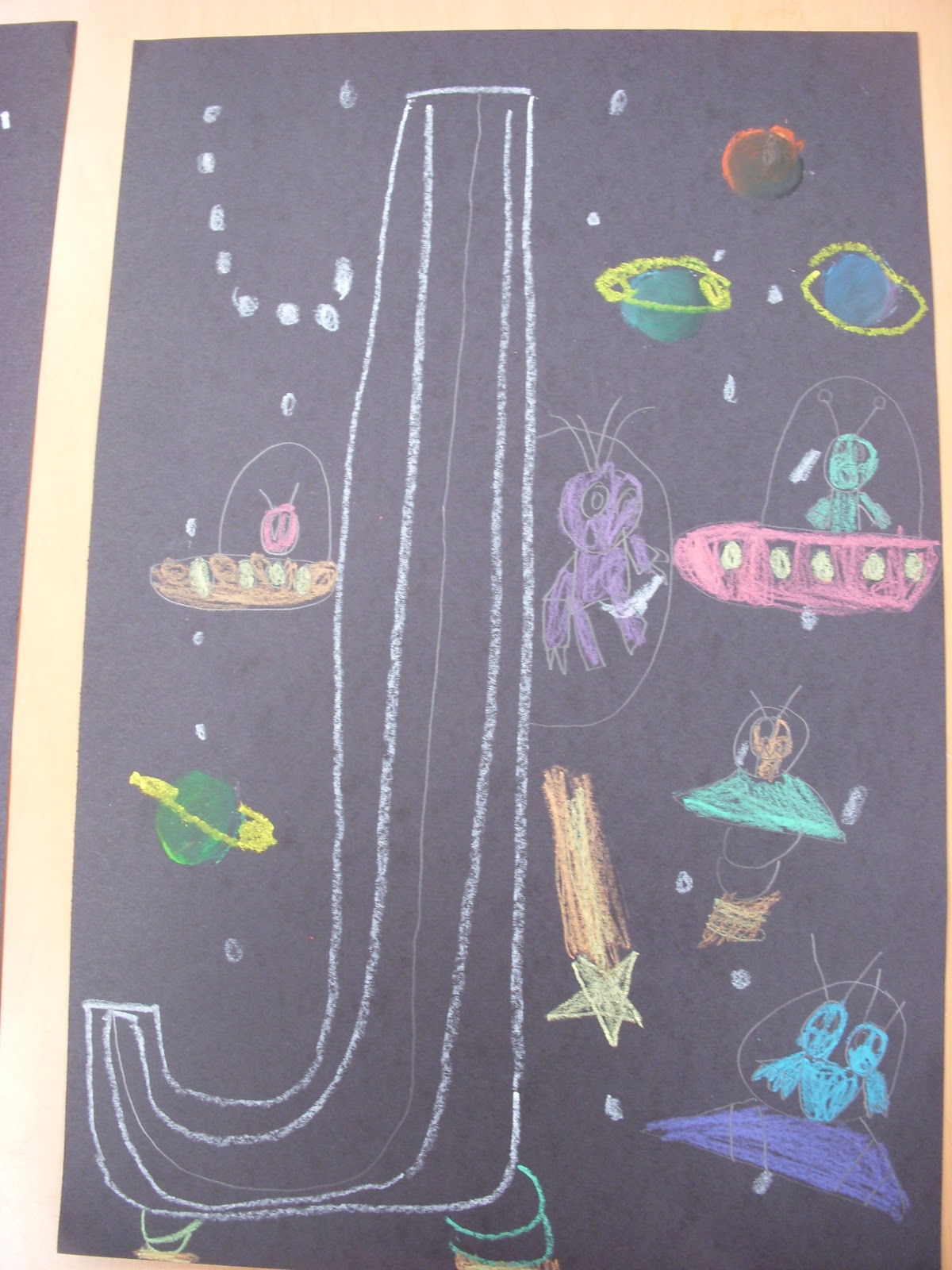 ARTASTIC! Miss Oetken's Artists: Alien Space Ship Letters...3..2..1 ...
