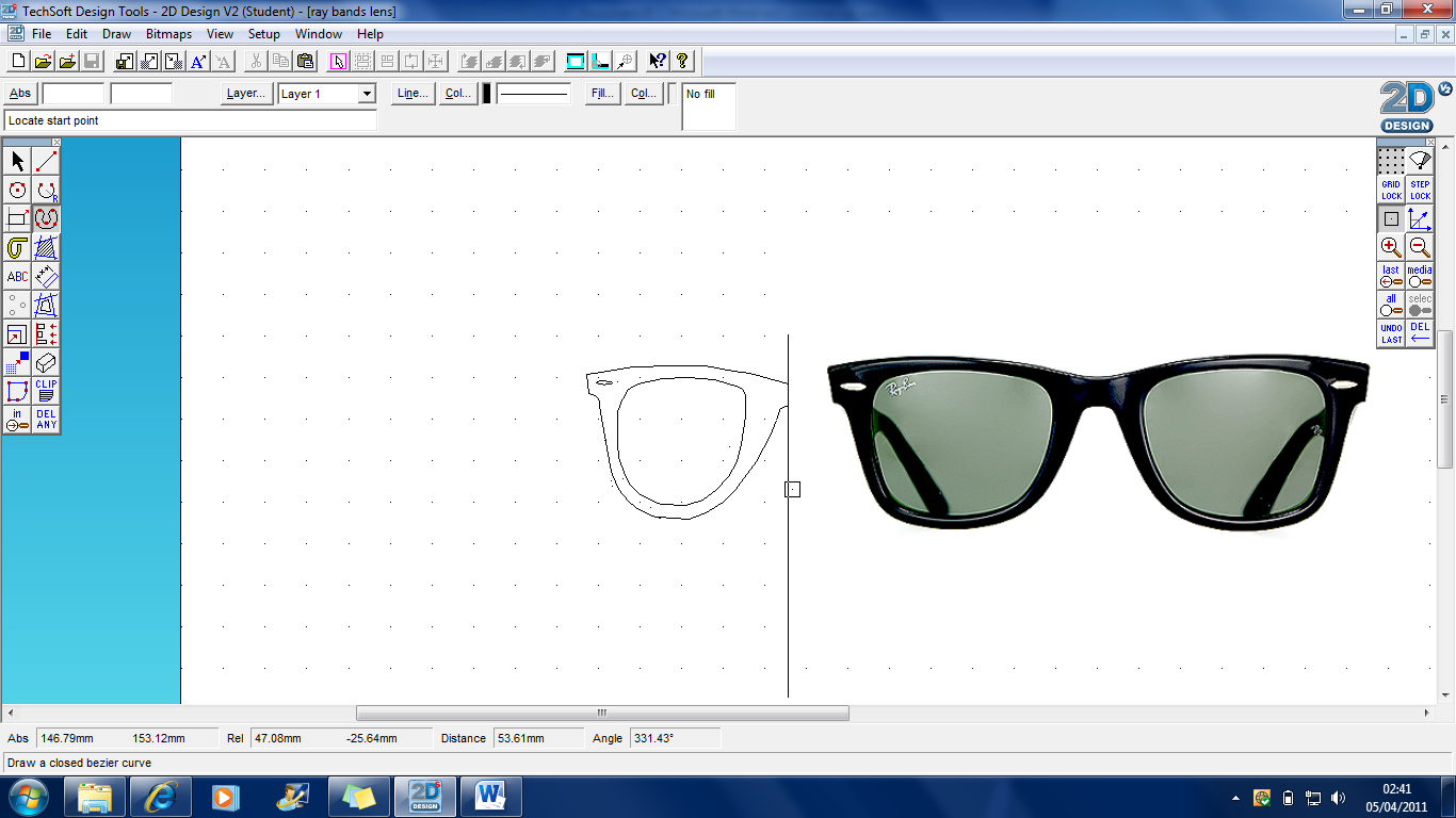 CAD Design work: Ray Ban's