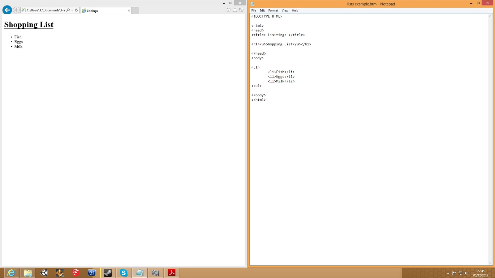 Html: Lists And Nested Lists
