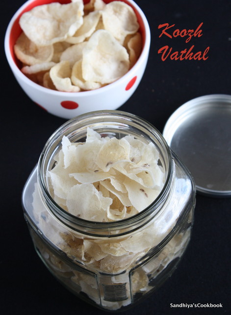 Sandhiya's Cookbook: Koozh Vathal | Koozh Vadam | Kanji Vathal | Rice ...