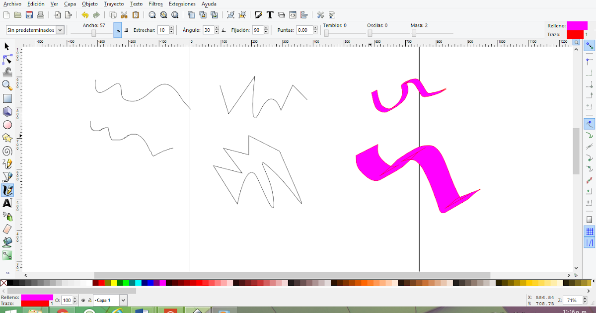 Cómo trabajar en inkscape: 15.-Dibujar con lápiz, pluma y plumilla.